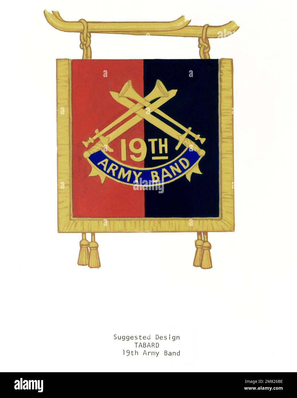The tabard design for the 19th Army Band. Country: Unknown Stock Photo ...