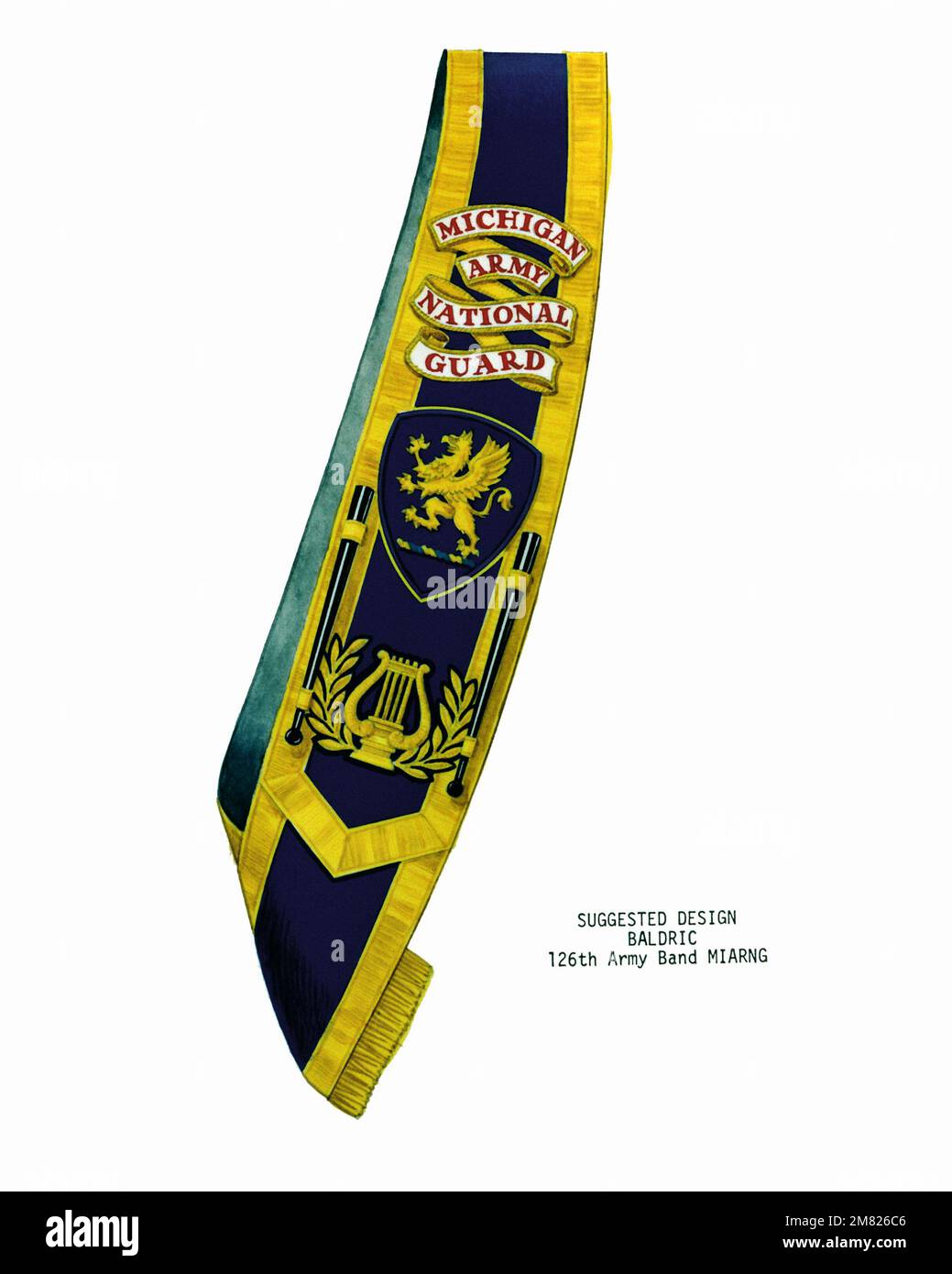 The baldric design for the 126th Army Band, Michigan Army National ...