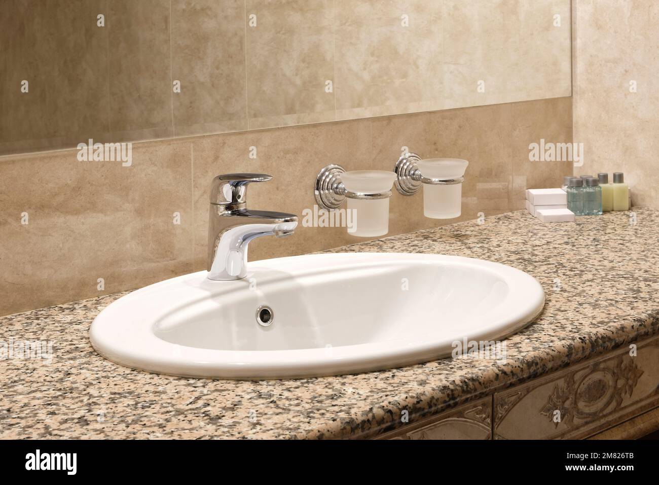 Interior bathroom with sink basin faucet, open chrome faucet washbasin ...