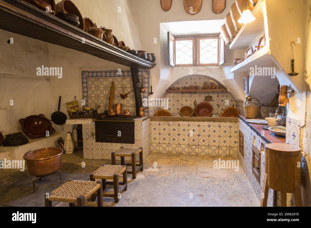 Historic cuisine at Bodega Ribas winery, Connell, Majorca, Spain Stock ...