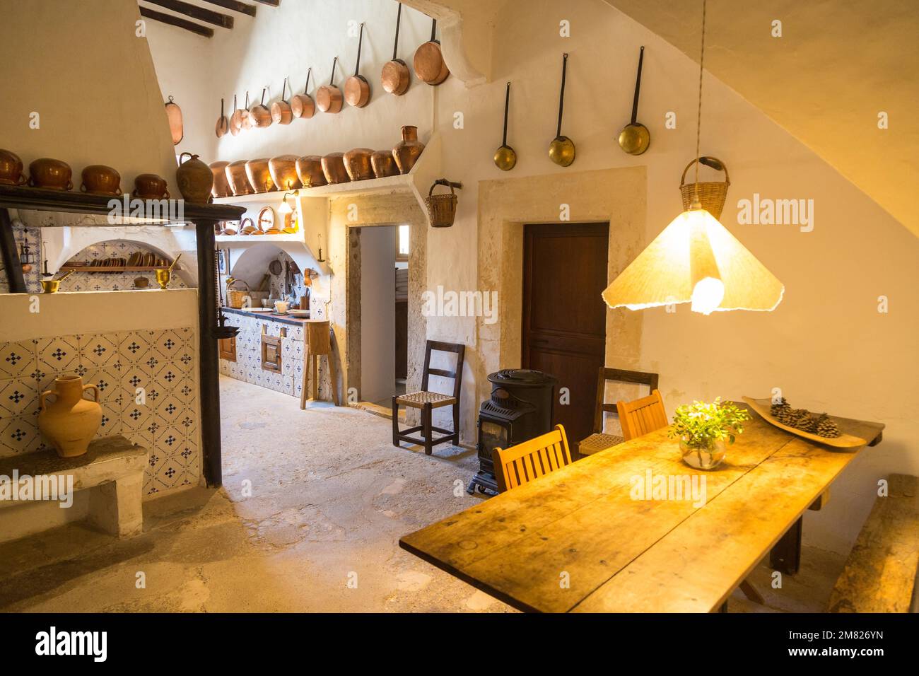 Historic cuisine at Bodega Ribas winery, Connell, Majorca, Spain Stock ...
