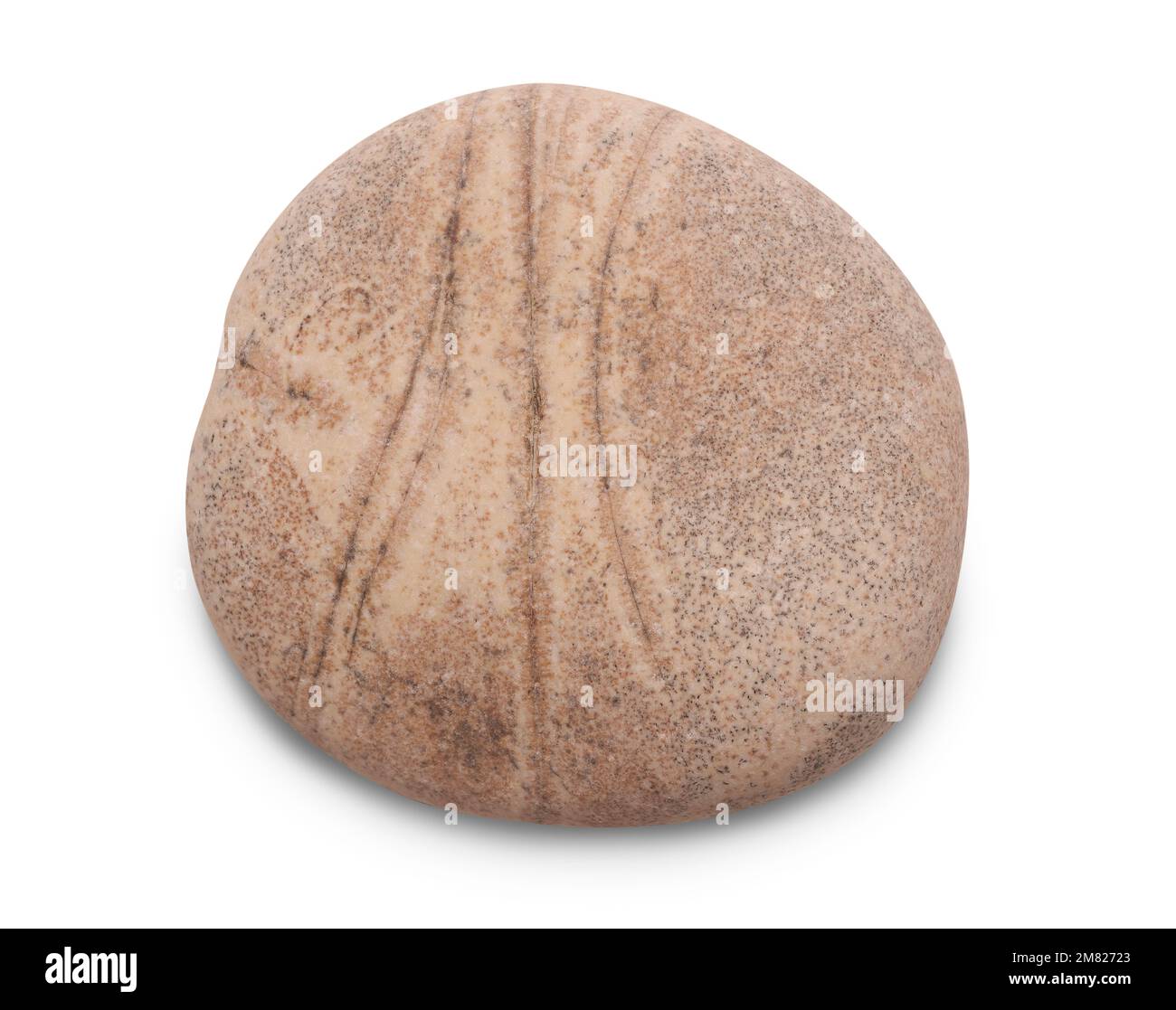 Pebble. Smooth red sea stone isolated on white background with shadows ...