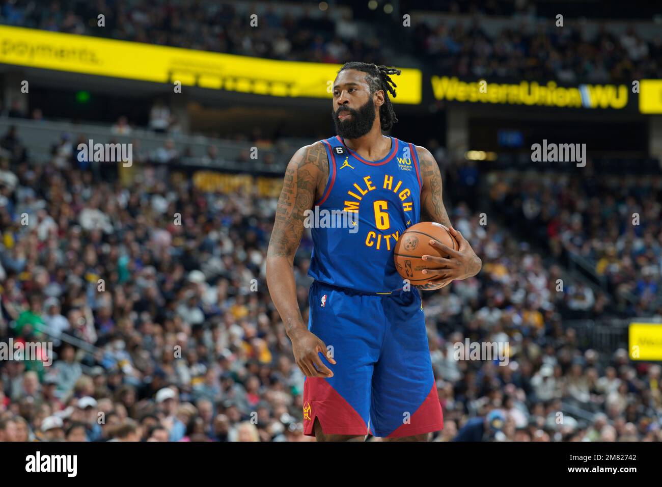 Denver Nuggets center DeAndre Jordan (6) in the second half of an NBA ...