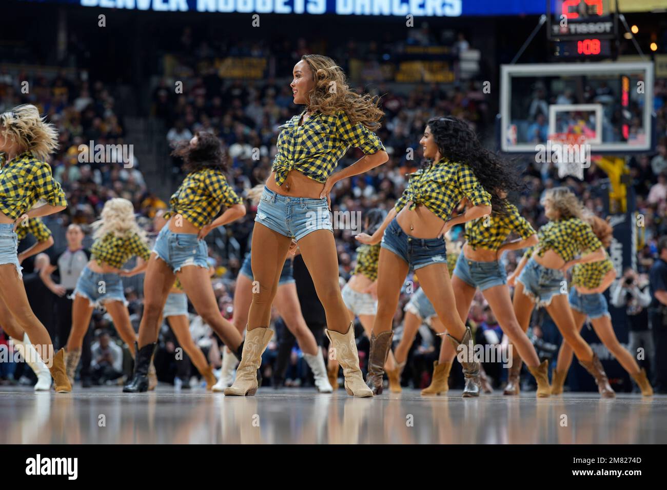 Denver Nuggets dance team performs in the second half of an NBA ...