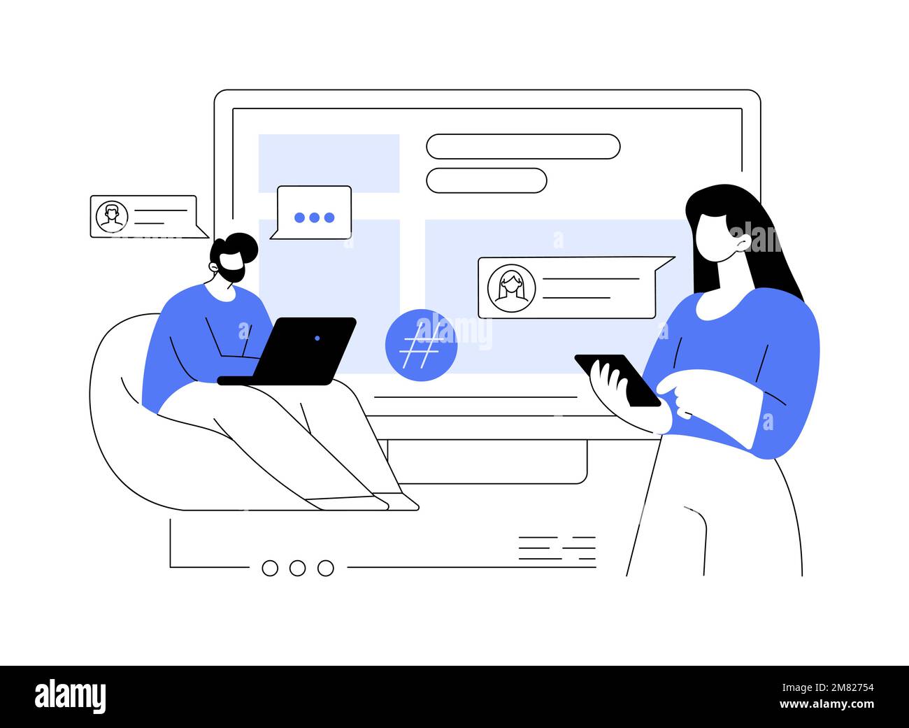 Microblog platform abstract concept vector illustration Stock Vector ...