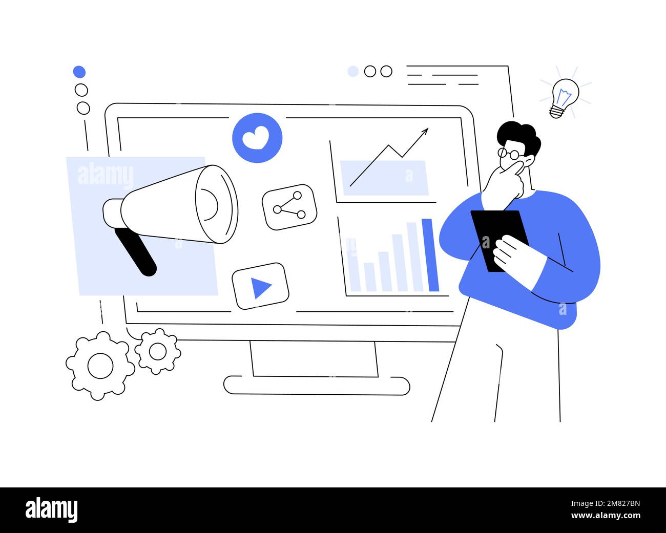 Social media management abstract concept vector illustration Stock ...