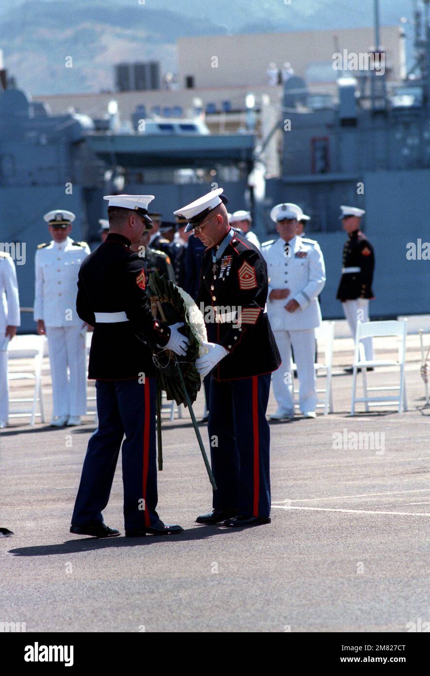 Marine Sergeant Major Allan J. Kellogg, right, Medal of Honor recipient ...