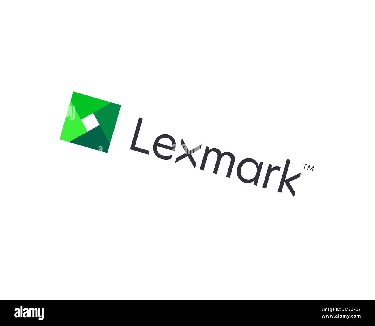 Lexmark, rotated logo, white background B Stock Photo - Alamy