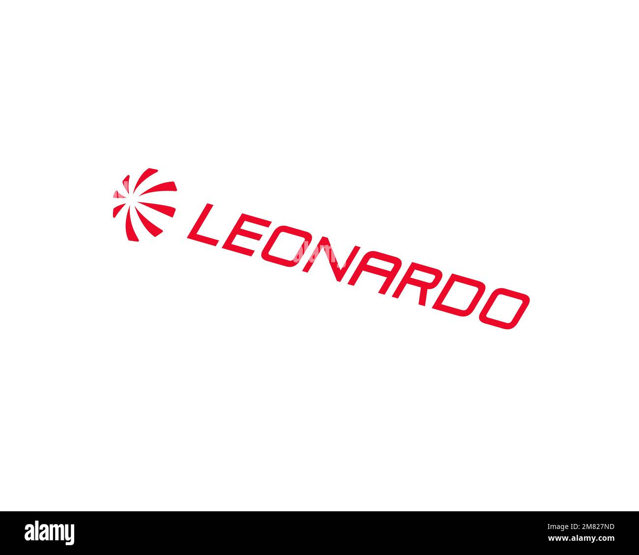 Leonardo S. p. A. rotated logo, white background B Stock Photo - Alamy