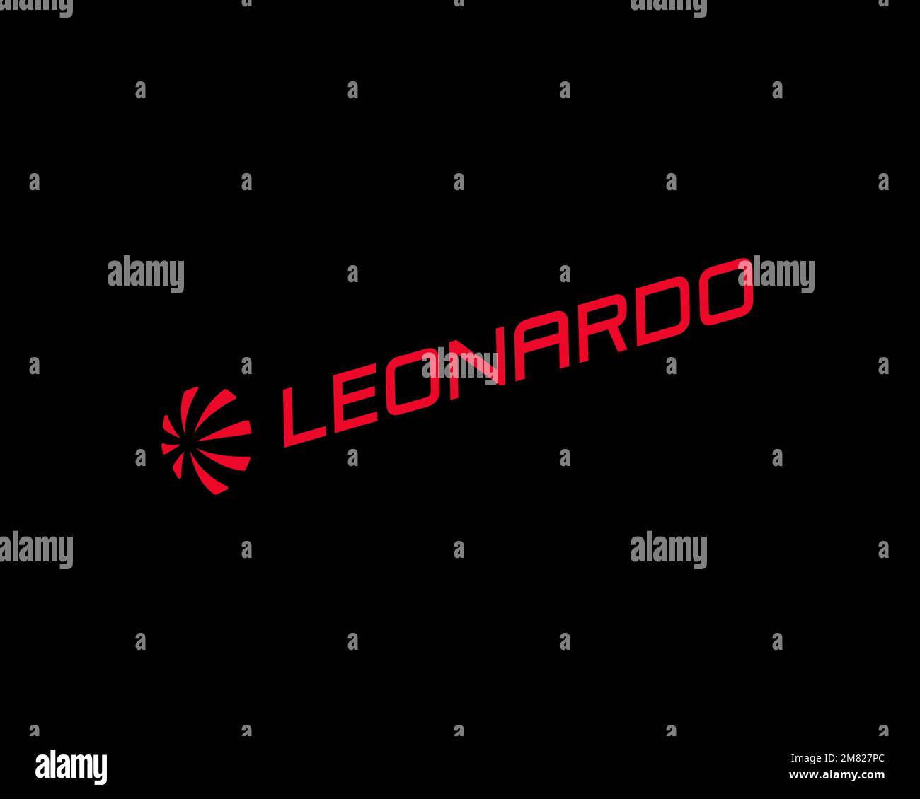 Leonardo S. p. A. Rotated Logo, Black Background Stock Photo - Alamy