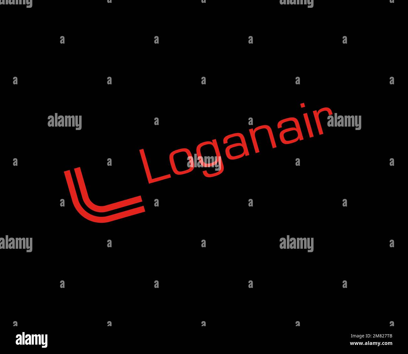 Loganair, rotated logo, black background Stock Photo - Alamy