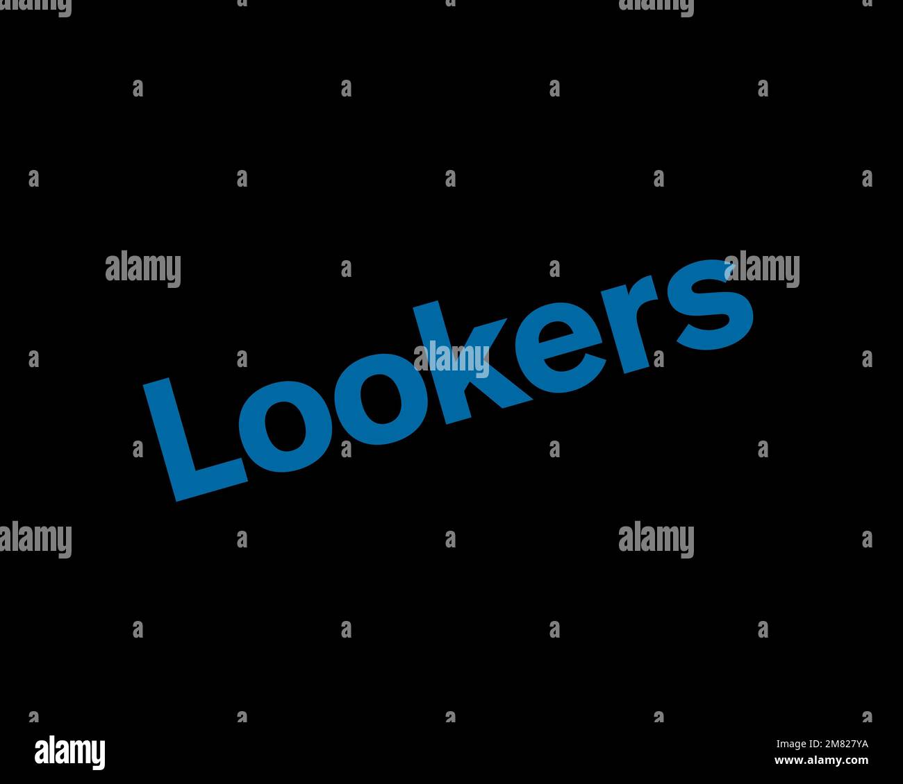Lookers, rotated logo, black background Stock Photo - Alamy