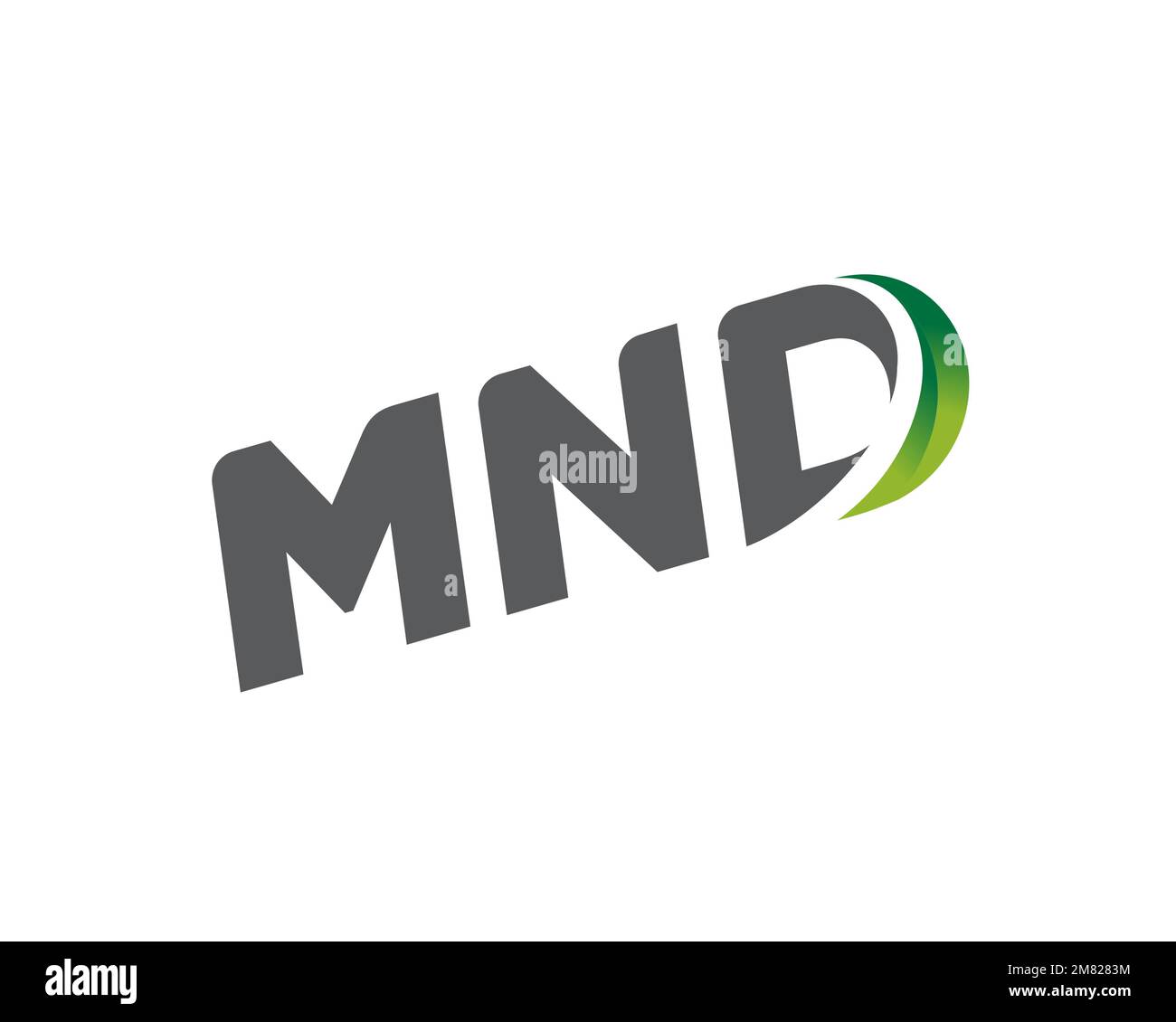 MND company, rotated logo, white background Stock Photo - Alamy