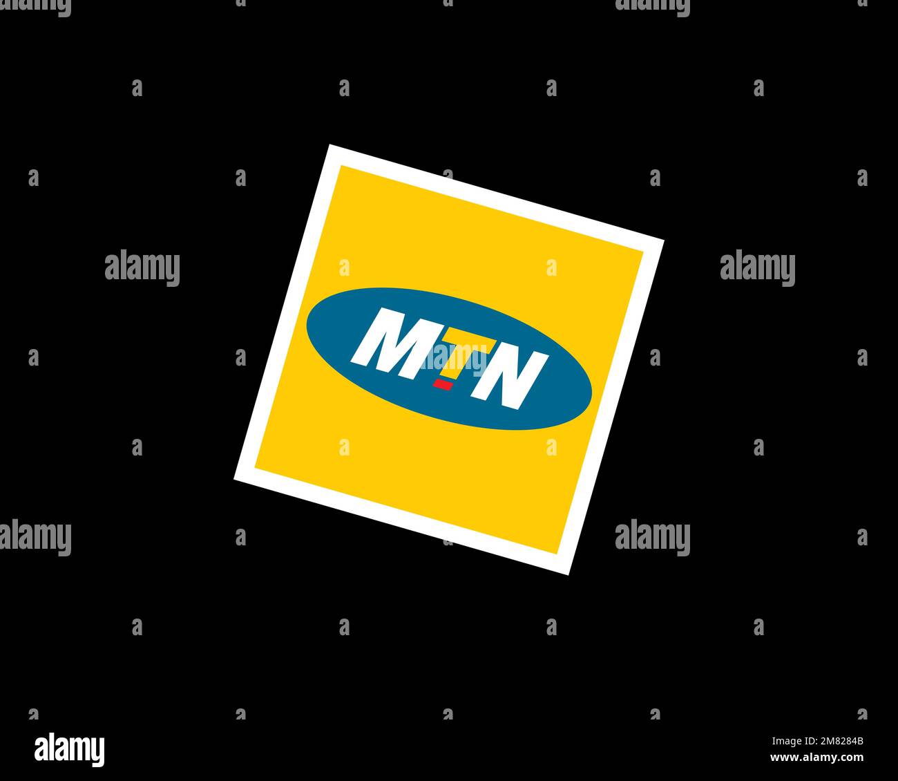 MTN Group, rotated logo, black background B Stock Photo - Alamy