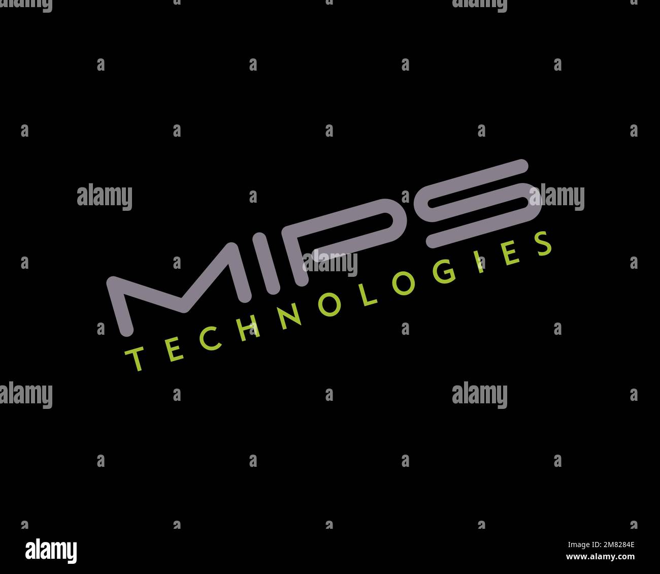 MIPS Technologies, rotated logo, black background Stock Photo - Alamy
