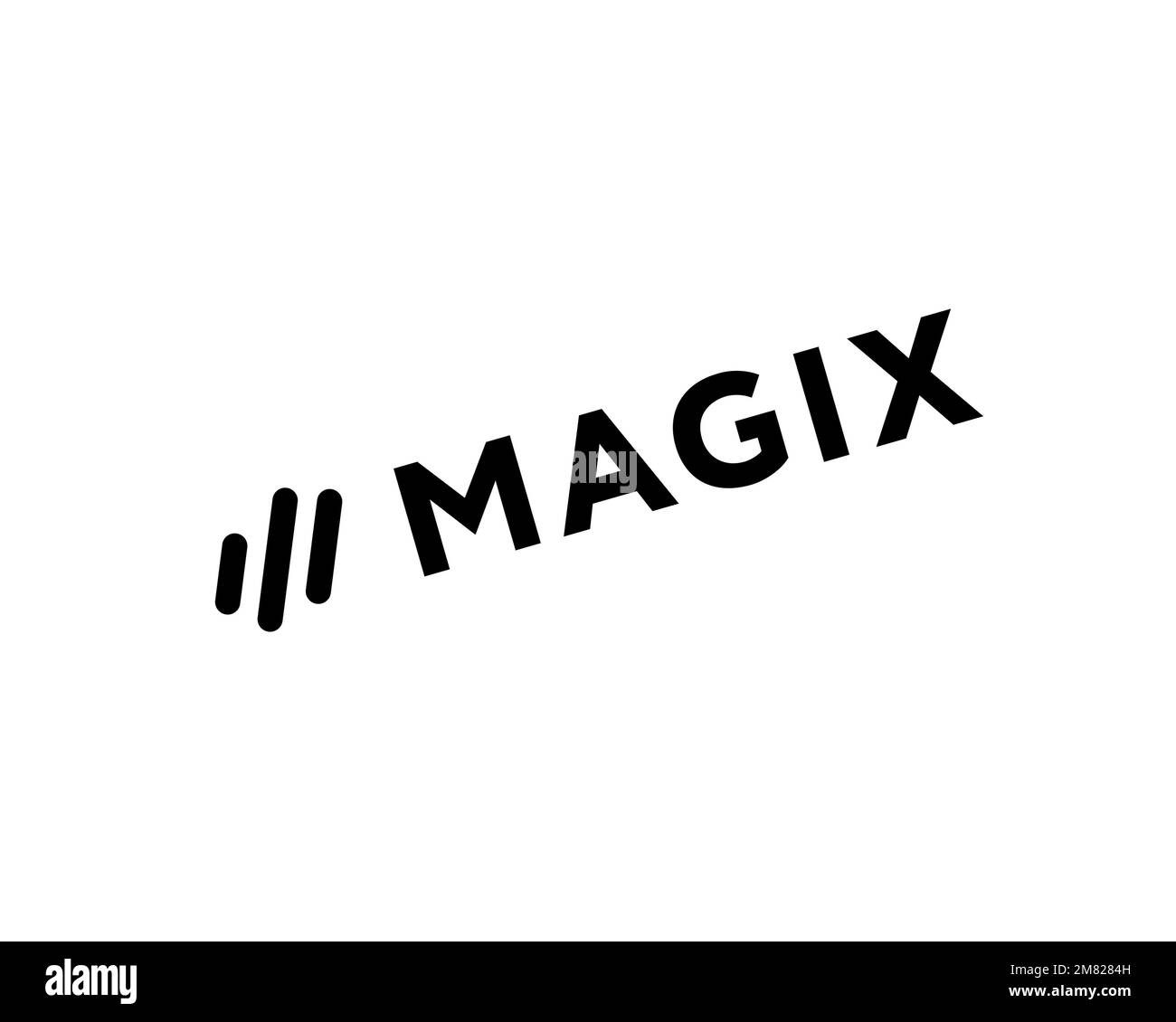 Magix, rotated logo, white background Stock Photo - Alamy