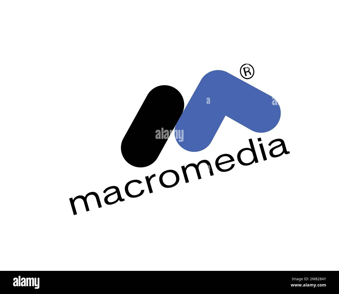Macromedia, rotated logo, white background Stock Photo - Alamy