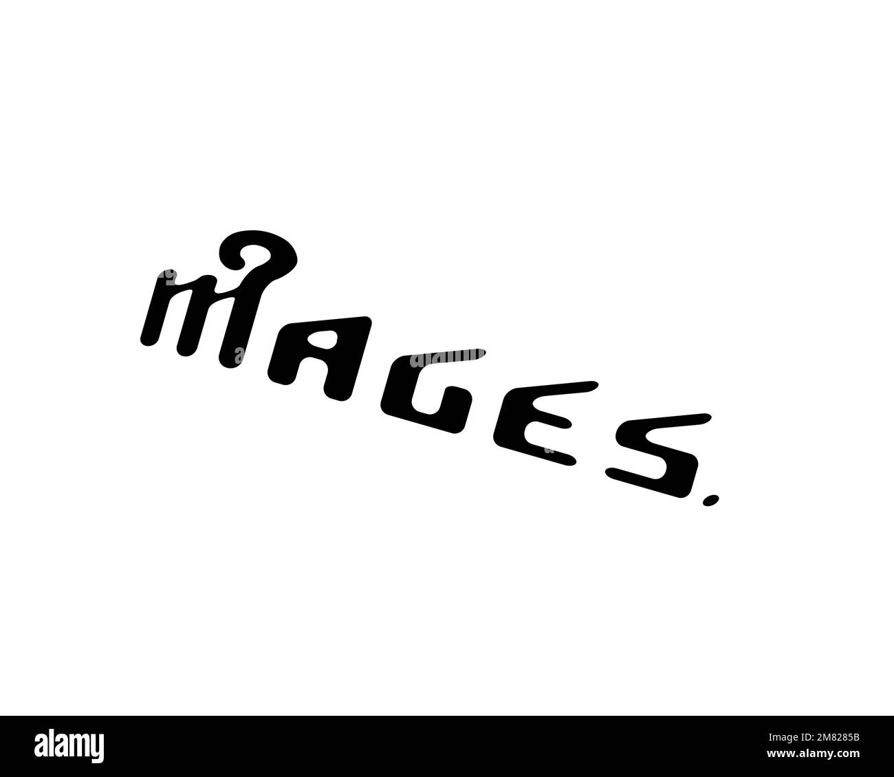 Mages company, rotated logo, white background B Stock Photo - Alamy