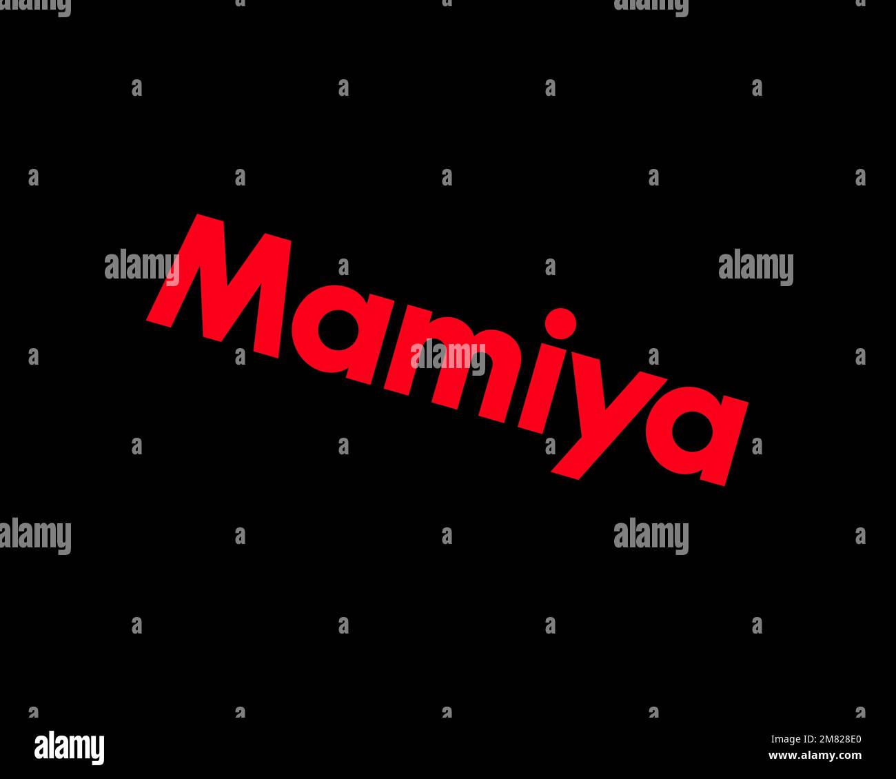 Mamiya, rotated logo, black background B Stock Photo - Alamy