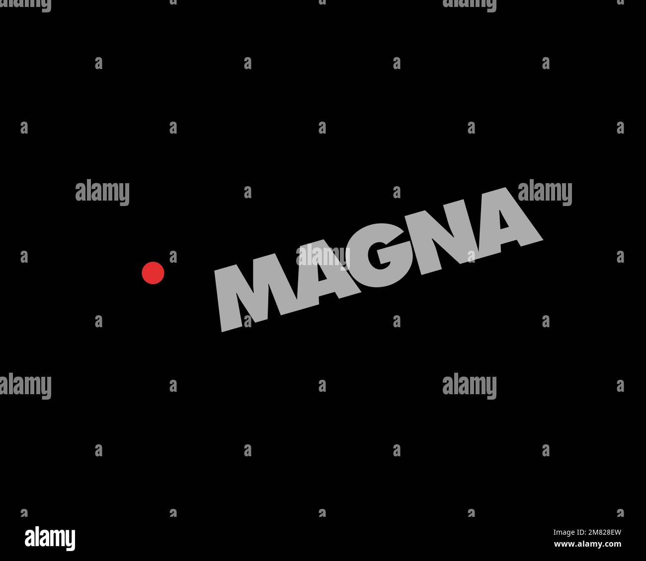 Magna Steyr, rotated logo, black background Stock Photo - Alamy