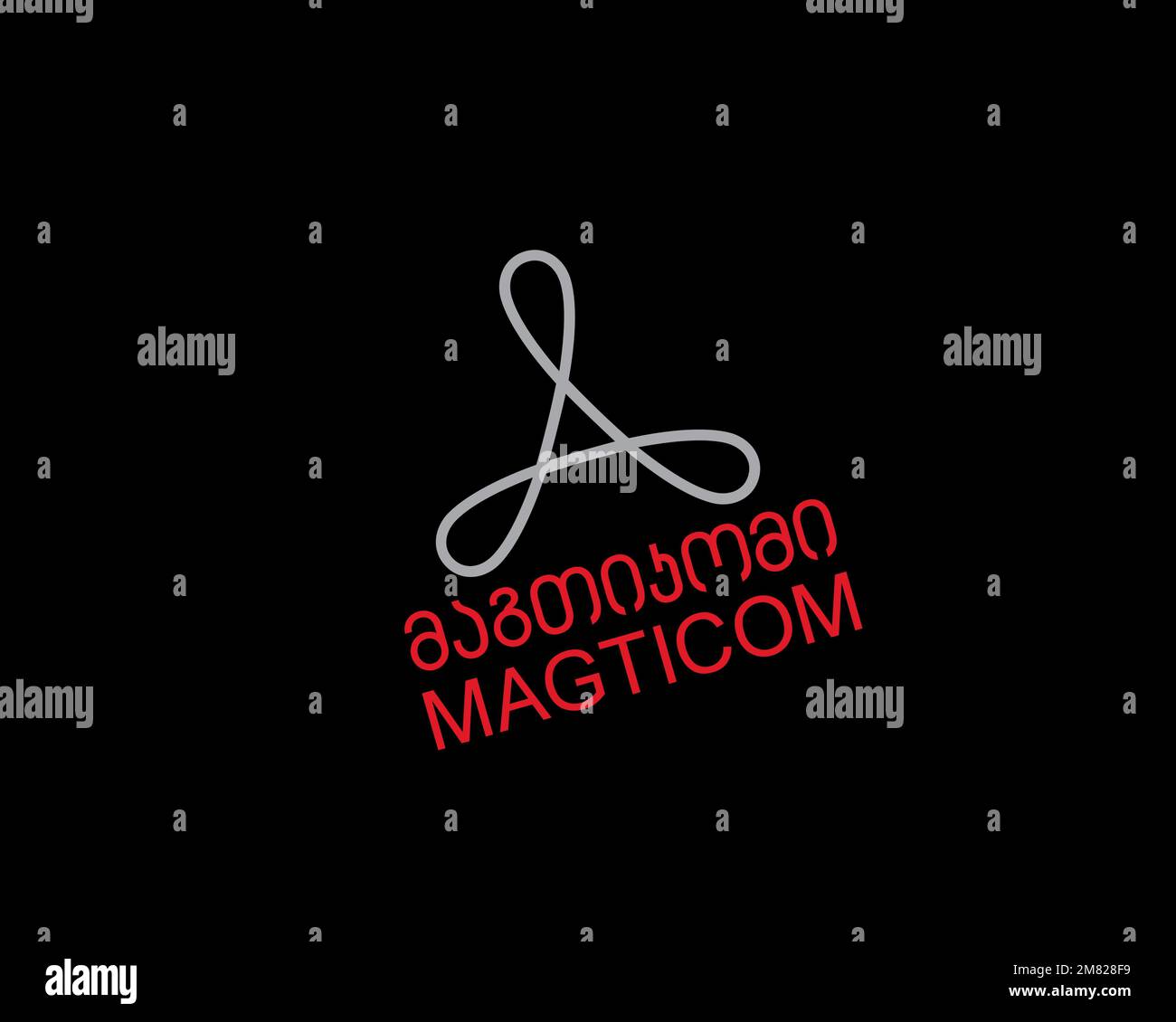 MagtiCom, rotated logo, black background Stock Photo - Alamy
