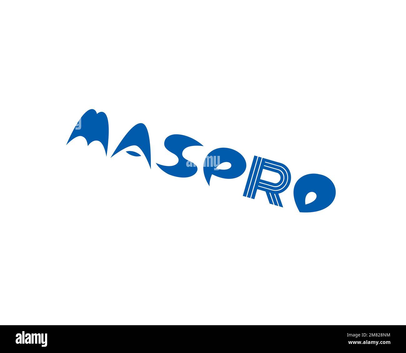 Maspro Denkoh, rotated logo, white background B Stock Photo - Alamy