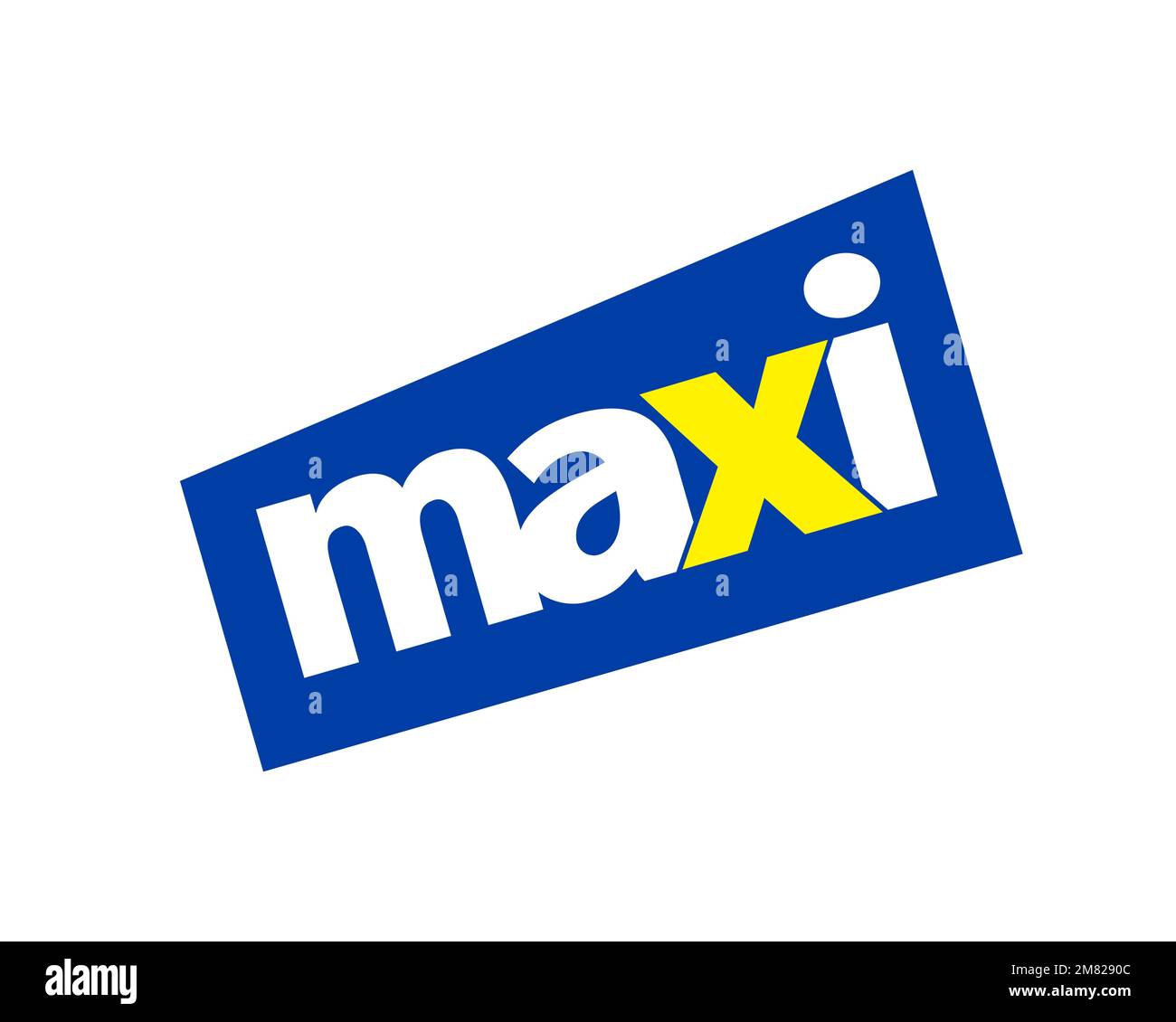 Maxi Canadian supermarket, rotated logo, white background Stock Photo ...