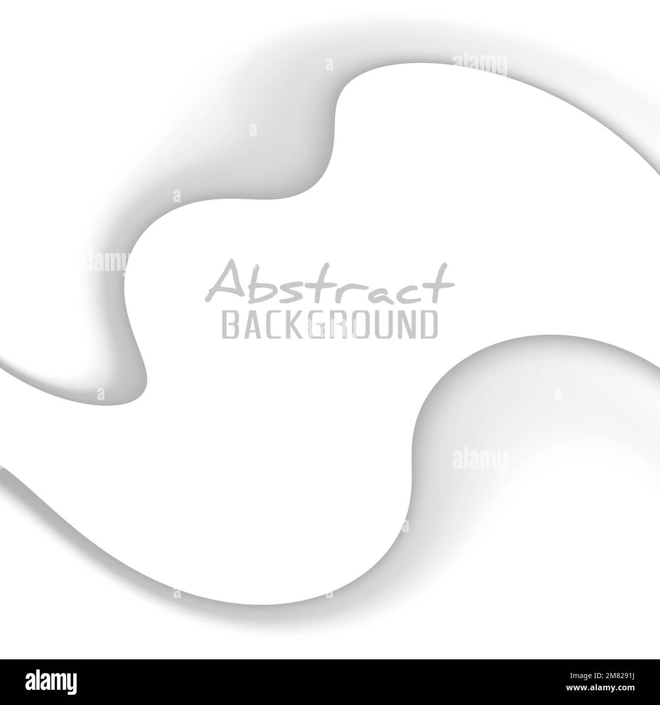 Simple abstract background with grey swirl on white background. Minimal vector graphic pattern ...