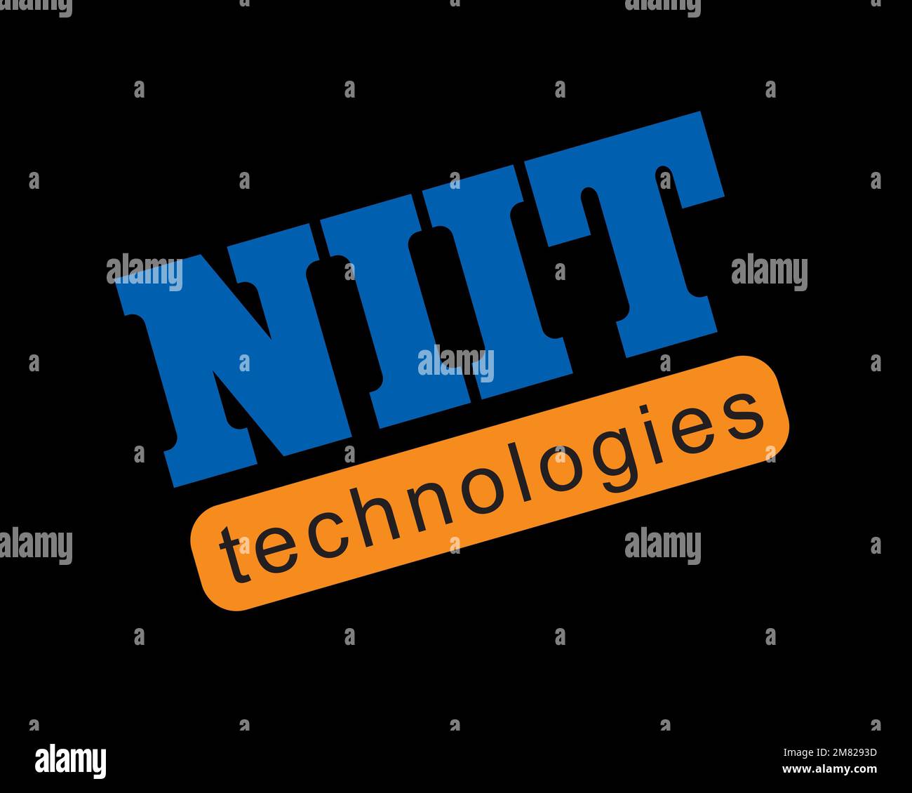 NIIT Technologies, rotated logo, black background Stock Photo - Alamy