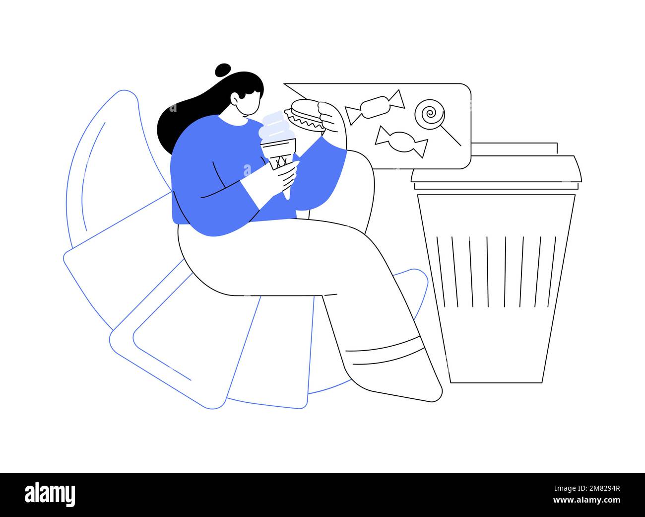 Overeating addiction abstract concept vector illustration Stock Vector ...