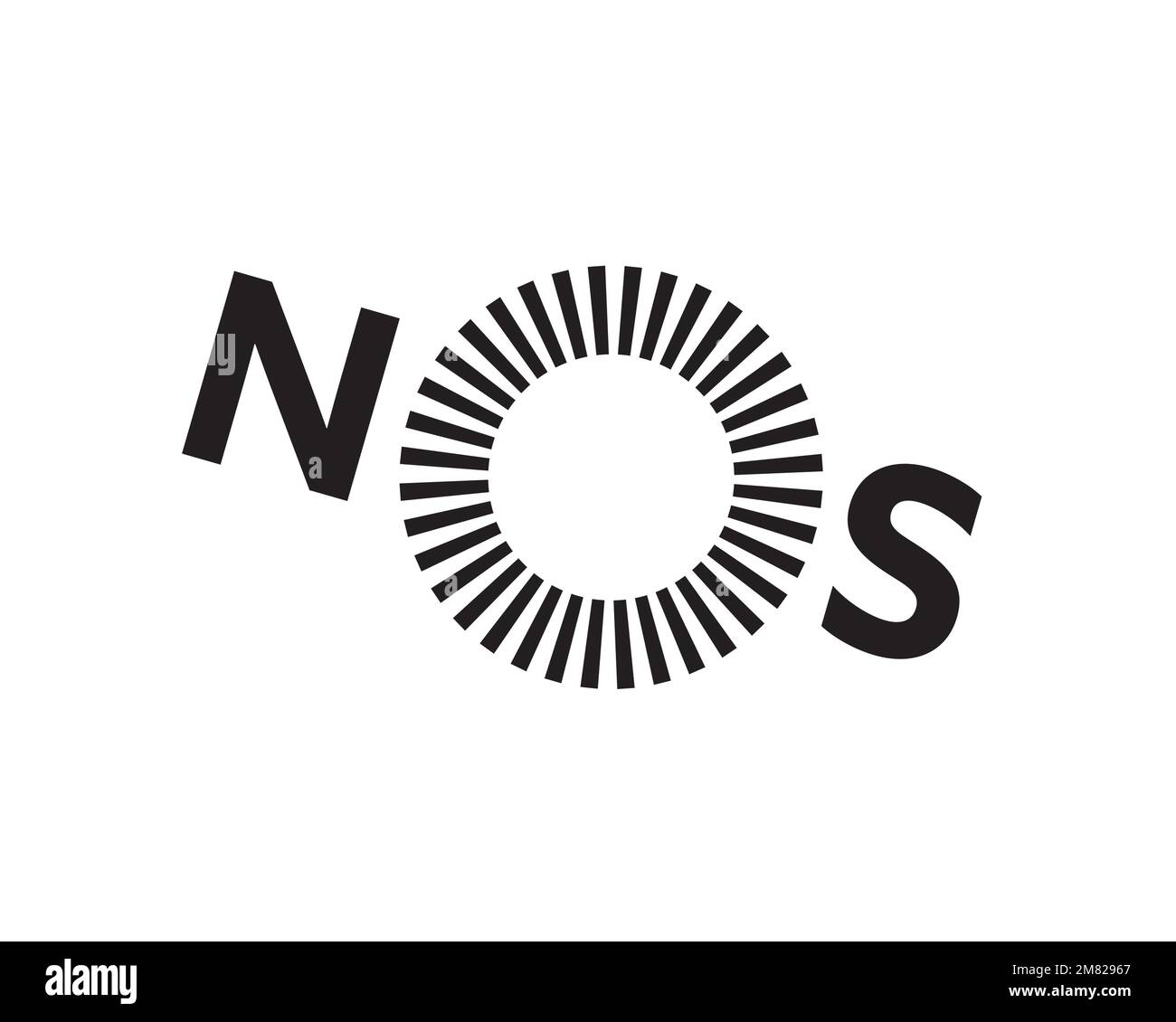 NOS Portuguese media company, rotated logo, white background B Stock ...