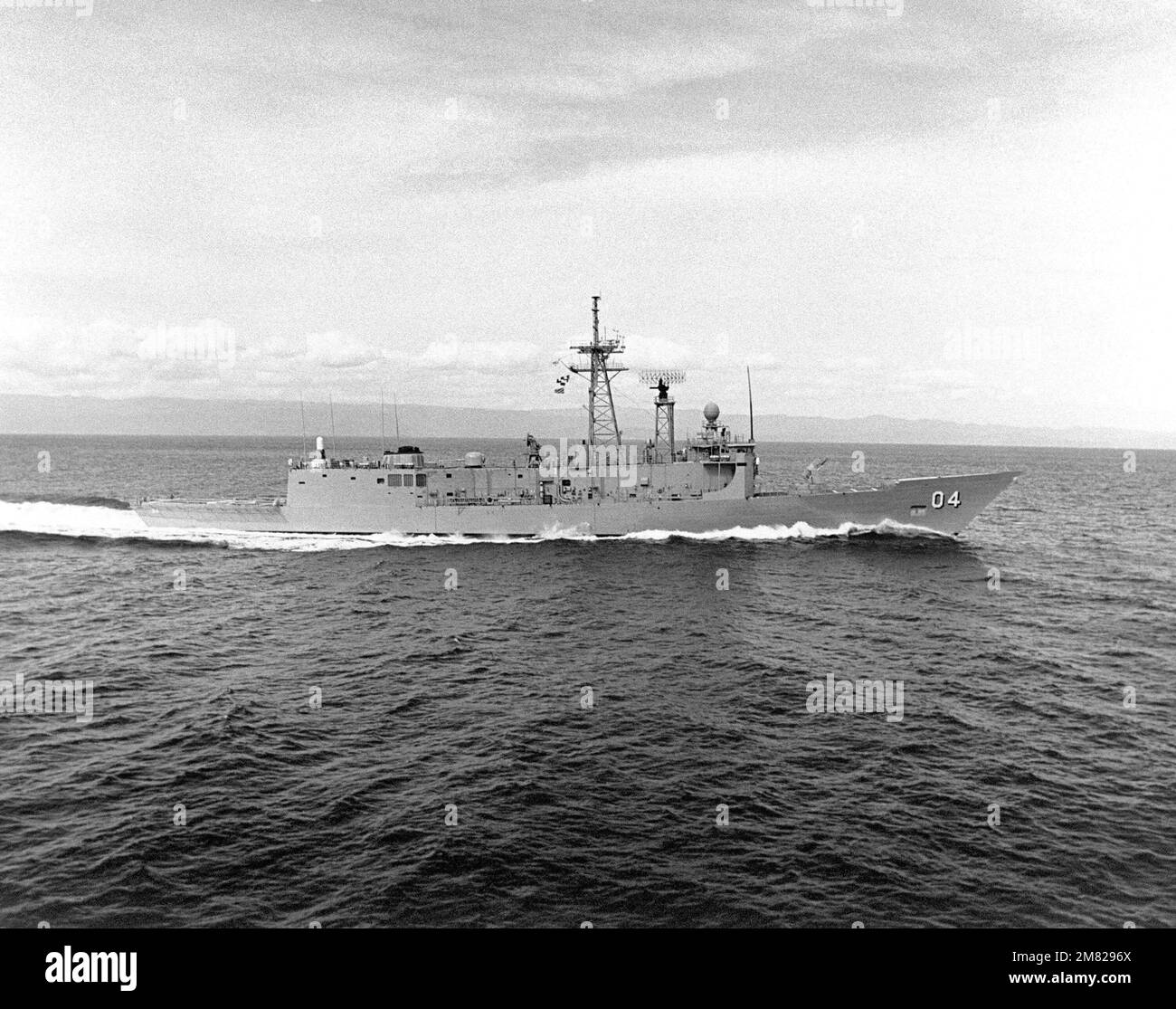 Aerial starboard beam view of the HMAS DARWIN (F 04) underway. This ...