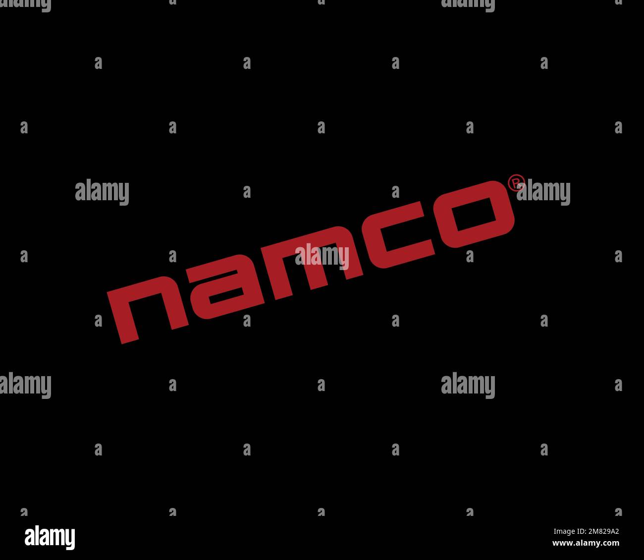Namco, rotated logo, black background Stock Photo - Alamy