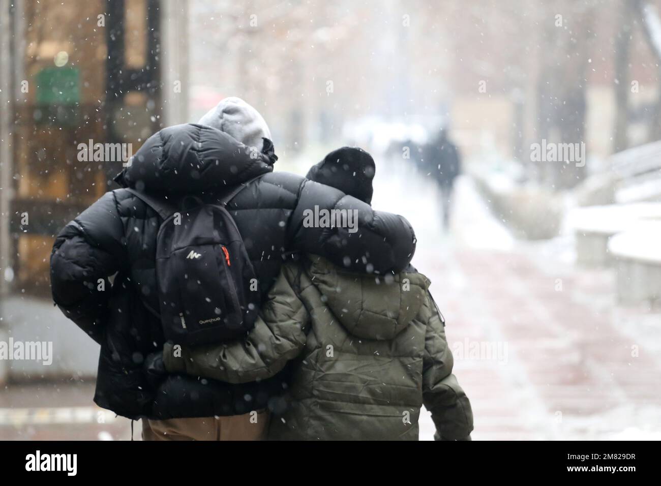 Tehran, Tehran, Iran. 11th Jan, 2023. A young Iranian couple walks in ...