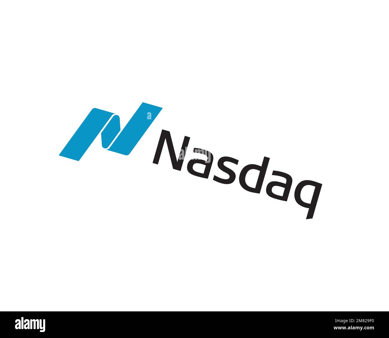 Nasdaq, rotated logo, white background B Stock Photo - Alamy