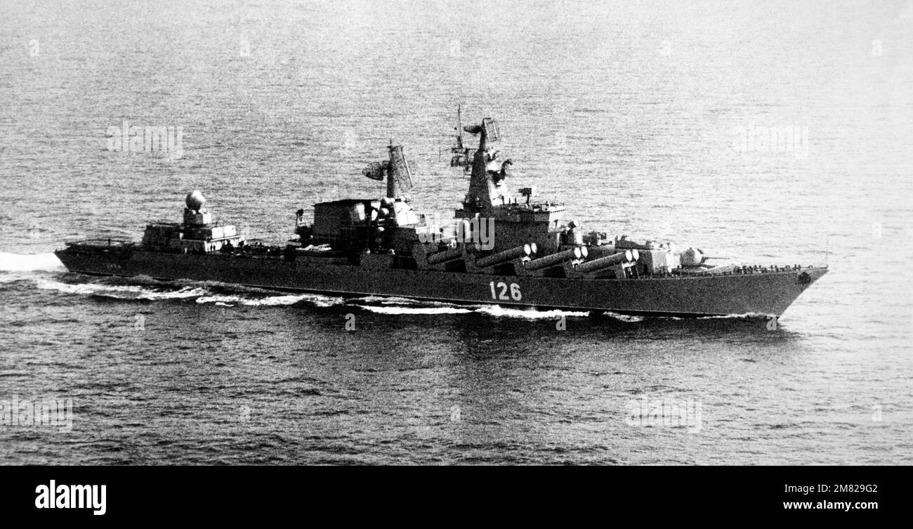 Slava class guided missile cruiser. Courtesy of Soviet Military Power ...