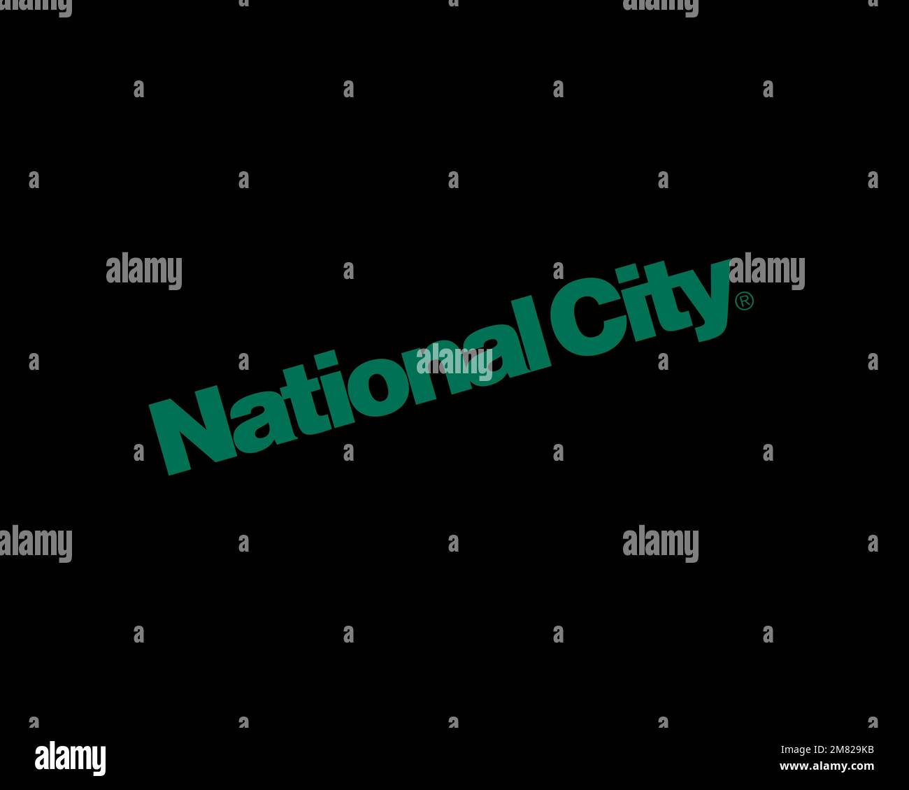 National City Corp. rotated logo, black background Stock Photo - Alamy