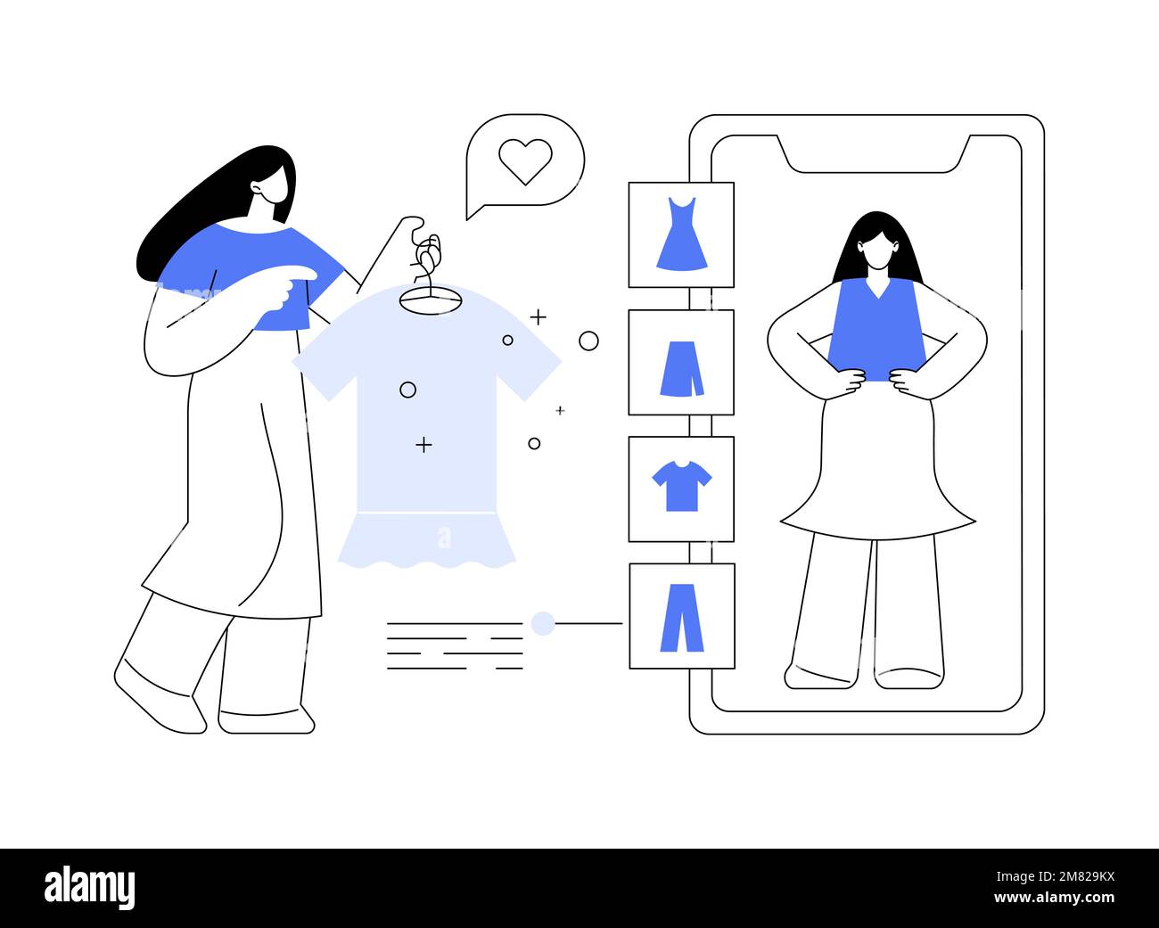 Virtual fitting room abstract concept vector illustration Stock Vector ...