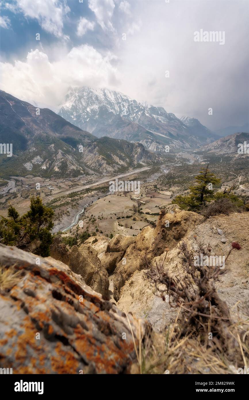 Annapurna Circuit in Black and White taken in April 2022 Stock Photo ...