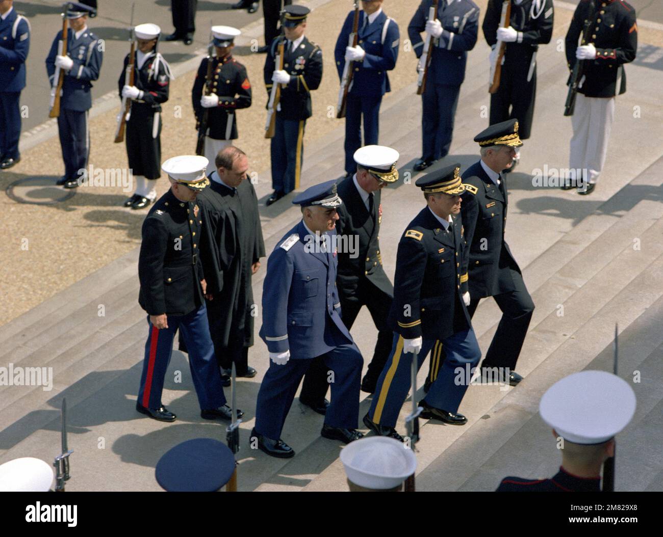 Chaplains for the various services and religions precede the casket of ...