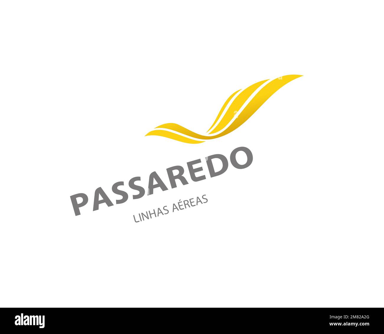 Passaredo Linhas Aereas, Rotated Logo, White Background Stock Photo - Alamy