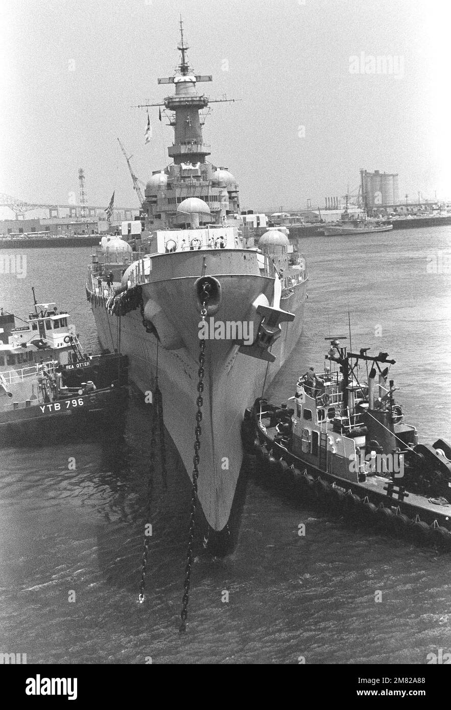 The large harbor tug USS SACO (YTB 796) and the commerial tugs Sea ...