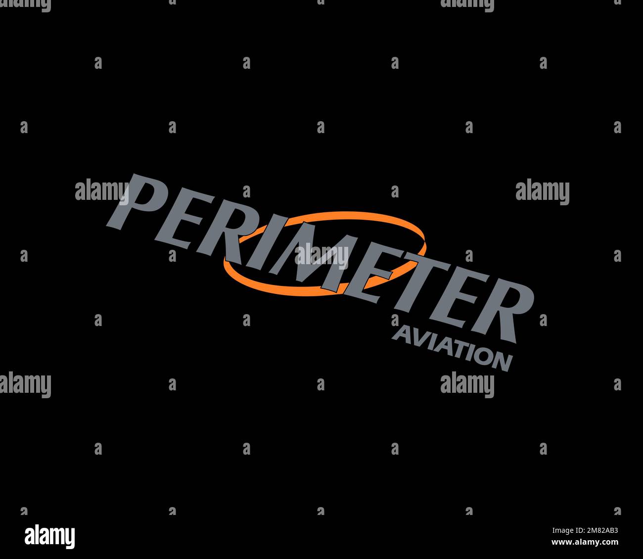Perimeter Aviation, rotated logo, black background B Stock Photo - Alamy