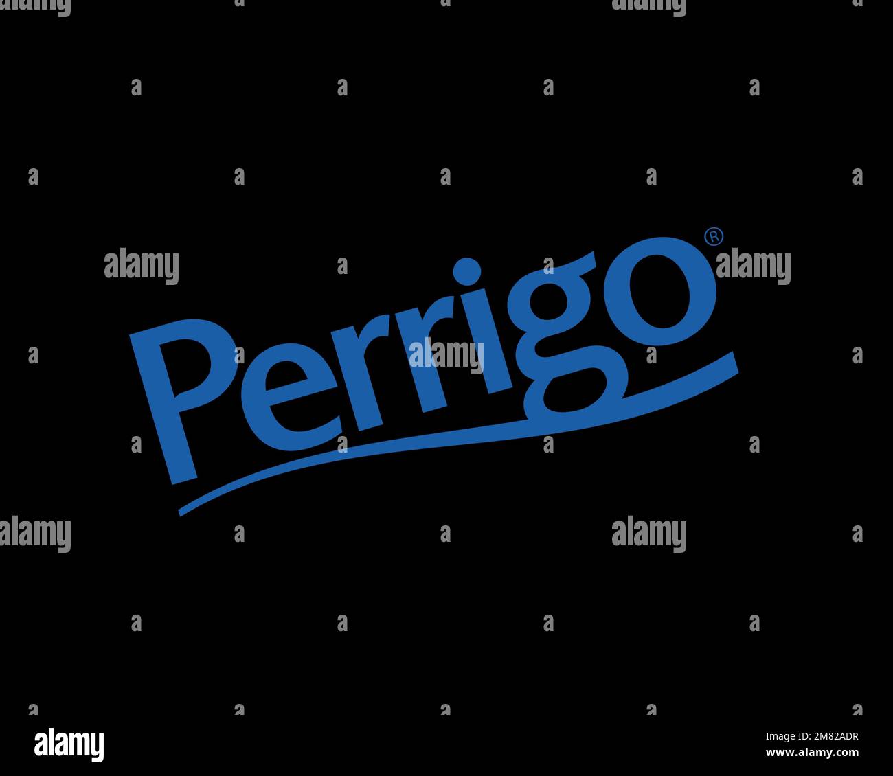 Perrigo, rotated logo, black background Stock Photo - Alamy