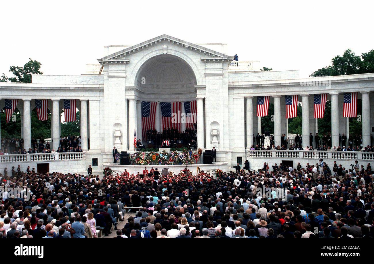 Inside view of the Arlington National Cemetery Memorial Amphitheater ...