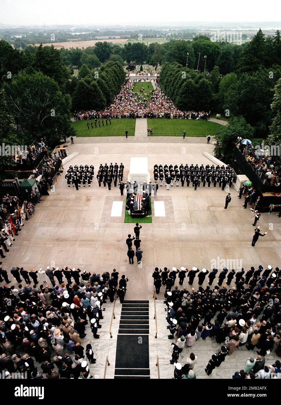 A joint services casket team places the casket of the Unknown ...