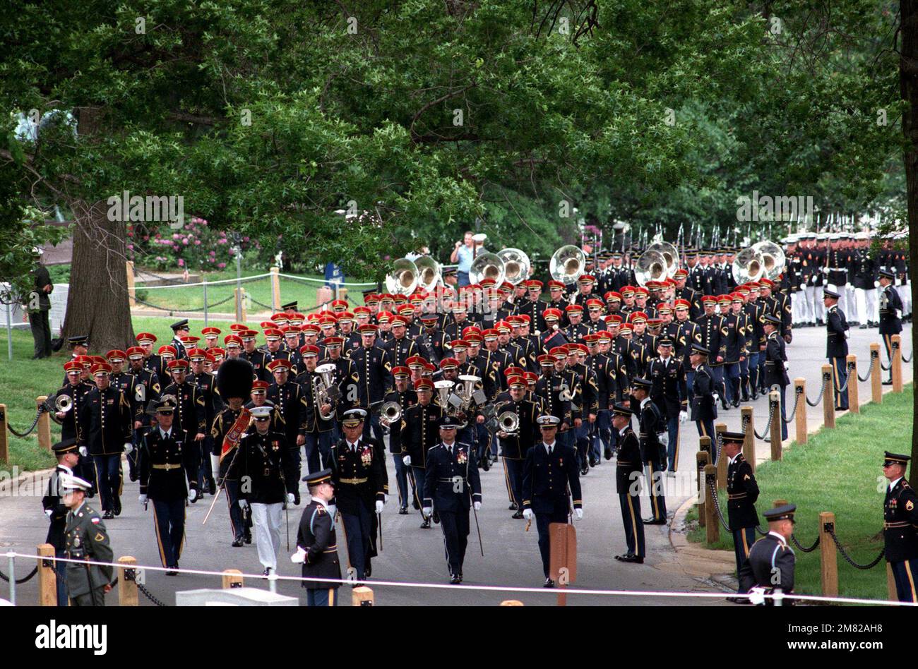 The Army Band marches in the funeral procession for the Unknown ...