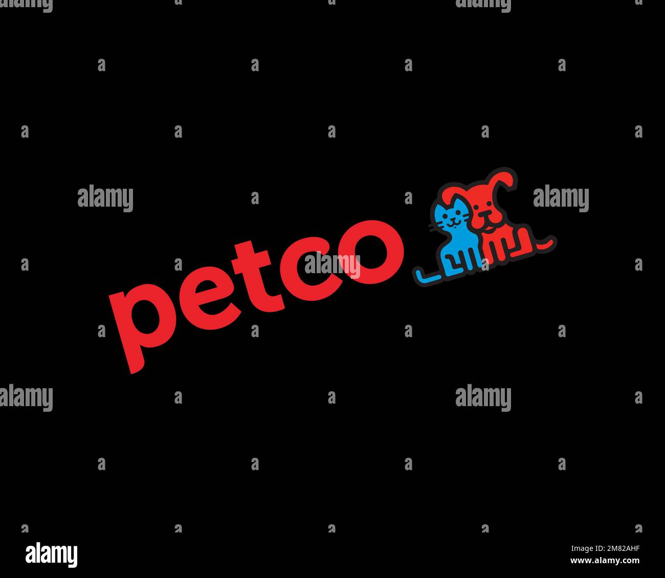 Petco, rotated logo, black background Stock Photo - Alamy
