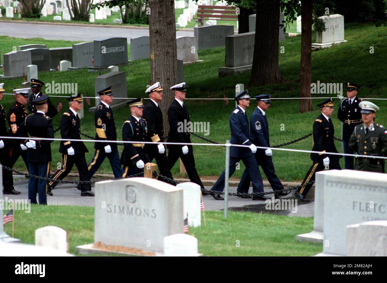 A special honor guard participates in the funeral procession at ...