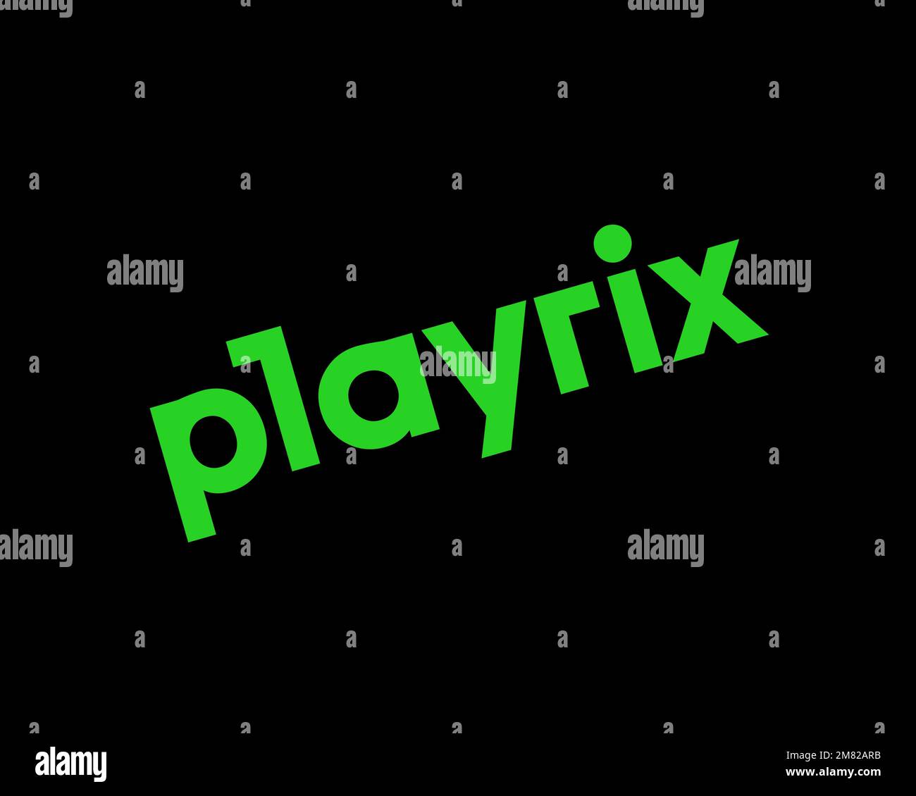 Playrix, rotated logo, black background Stock Photo - Alamy